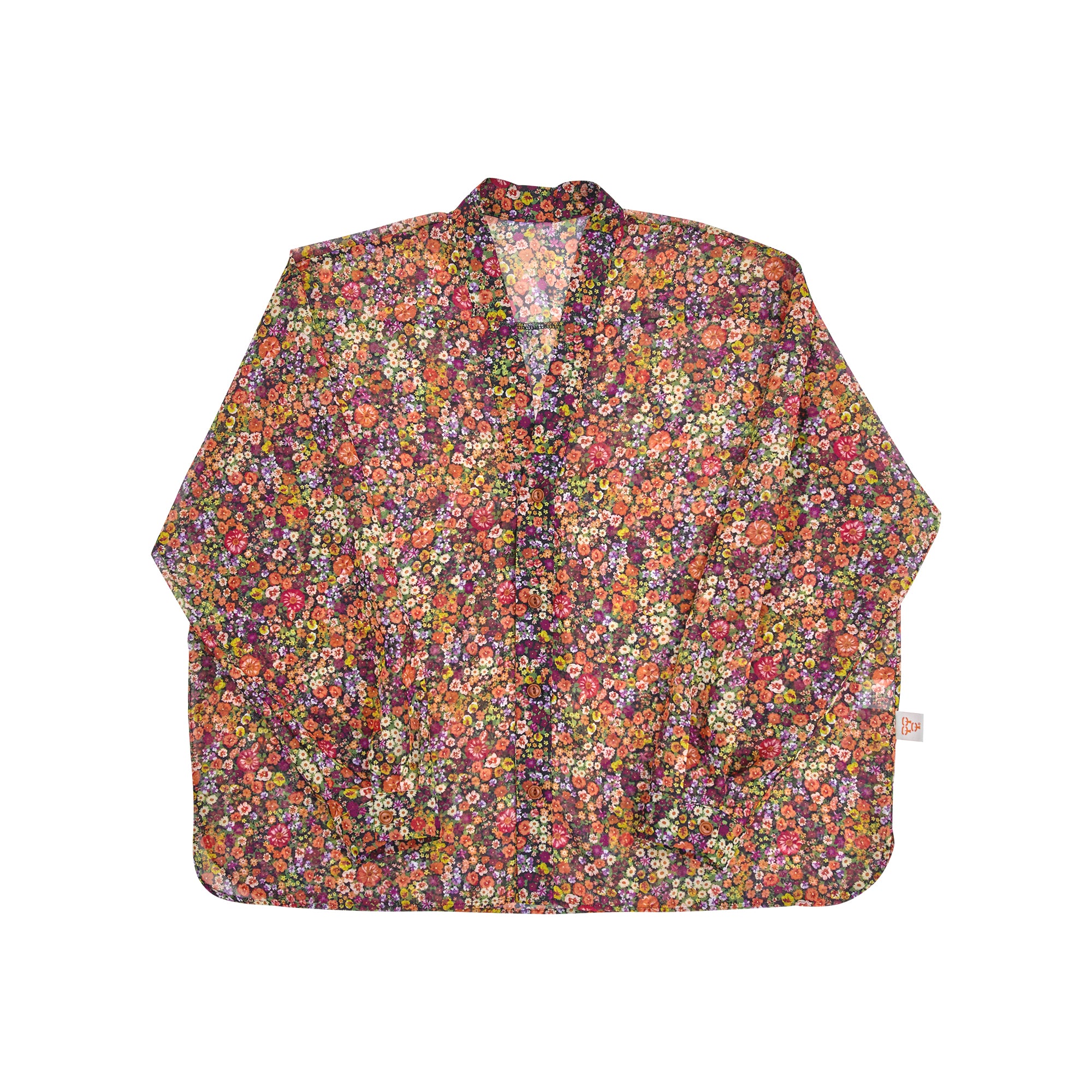 G71201_MT.OR | FLOWER SHEER NO COLLAR SHIRT-MT.OR | Color:Orange【GORT_