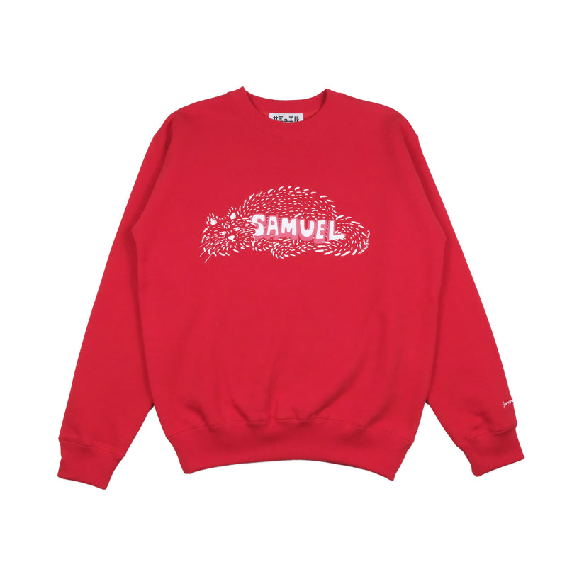 SAMUEL ×SHIMAO MAHO CAT LOGO CREWNECK SWEAT SHIRT – Red | SAMUEL
