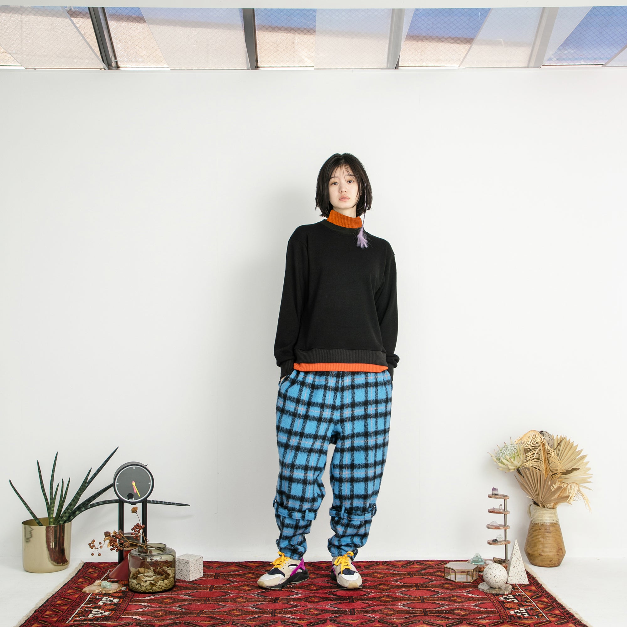 SF24AW-07_BLUE | Wool Shaggy Bontage Pants | Color:Blue【STOF_ストフ】